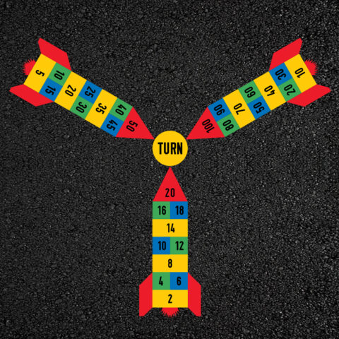 110-3-Way Rocket Hopscotch - pavemarkingco.com.au
